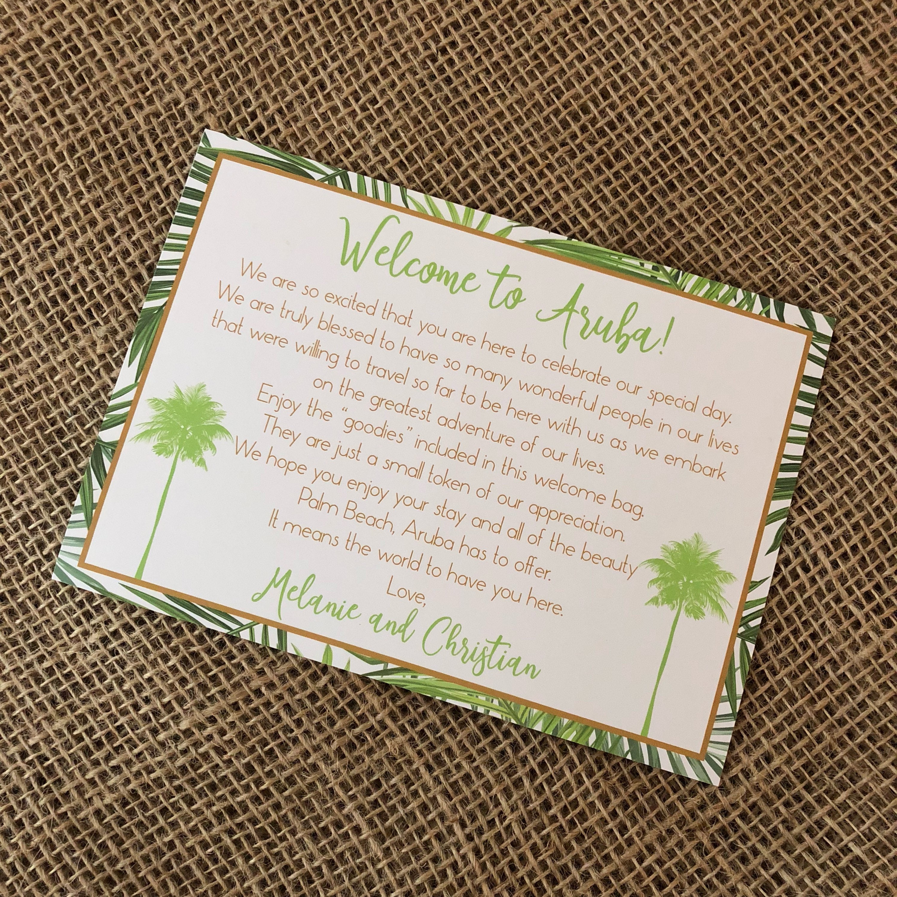 Destination Wedding Welcome Letter, Customizable Hotel Guest Note - Etsy
