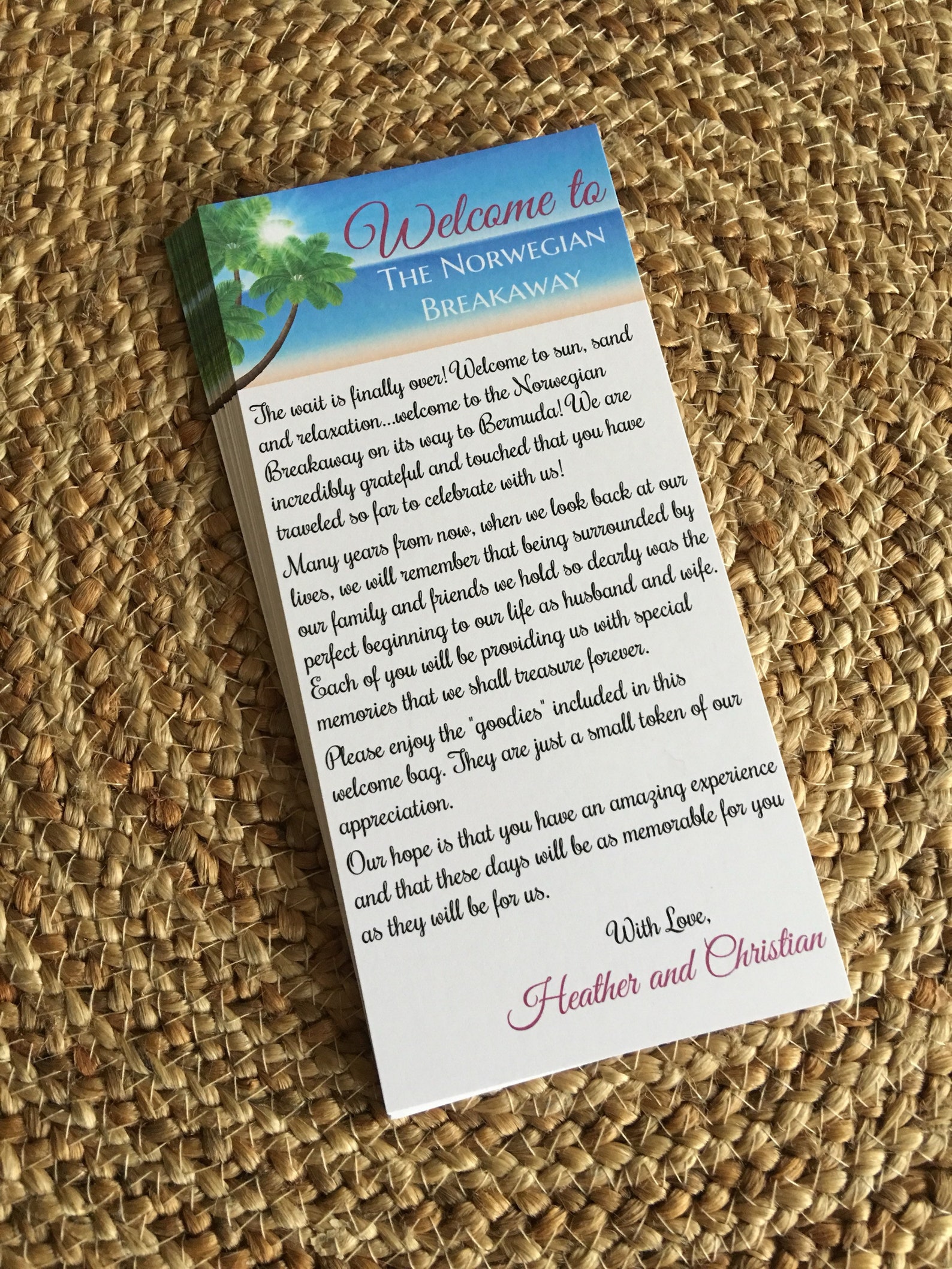 Destination Wedding Welcome Letter Beach Wedding Welcome | Etsy