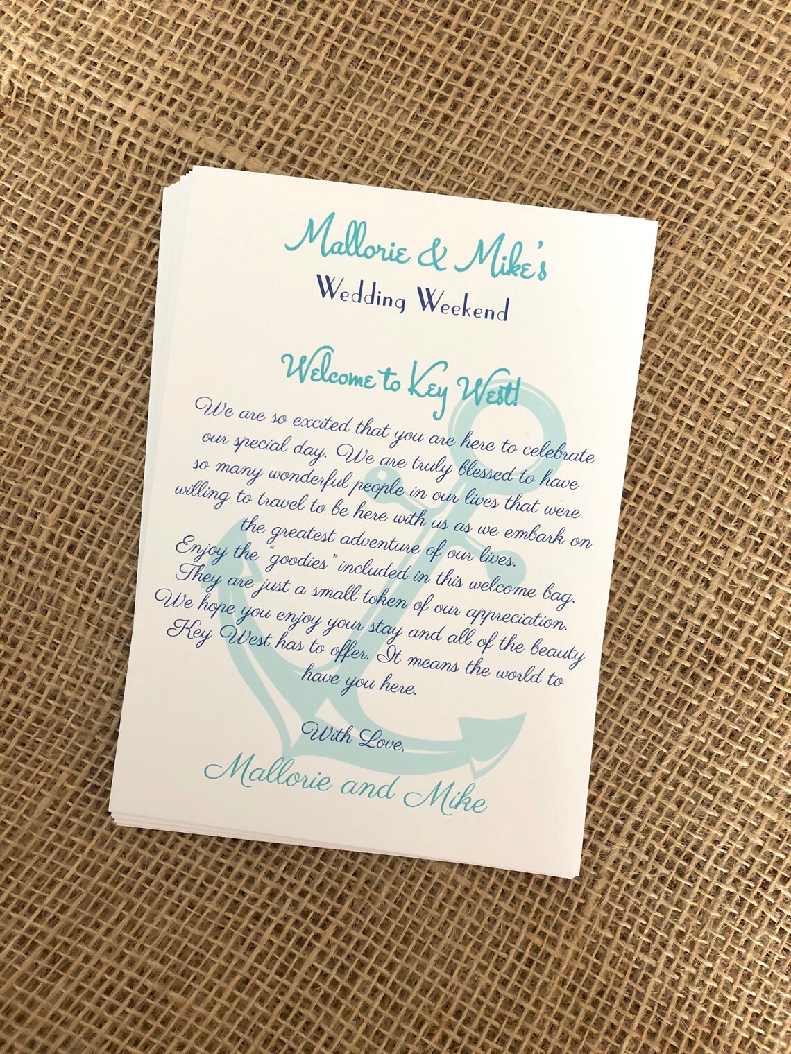 Nautical Welcome Letter Destination Wedding Welcome Letter | Etsy