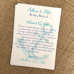 Nautical Welcome Letter, Destination Wedding Welcome Letter, Welcome ...