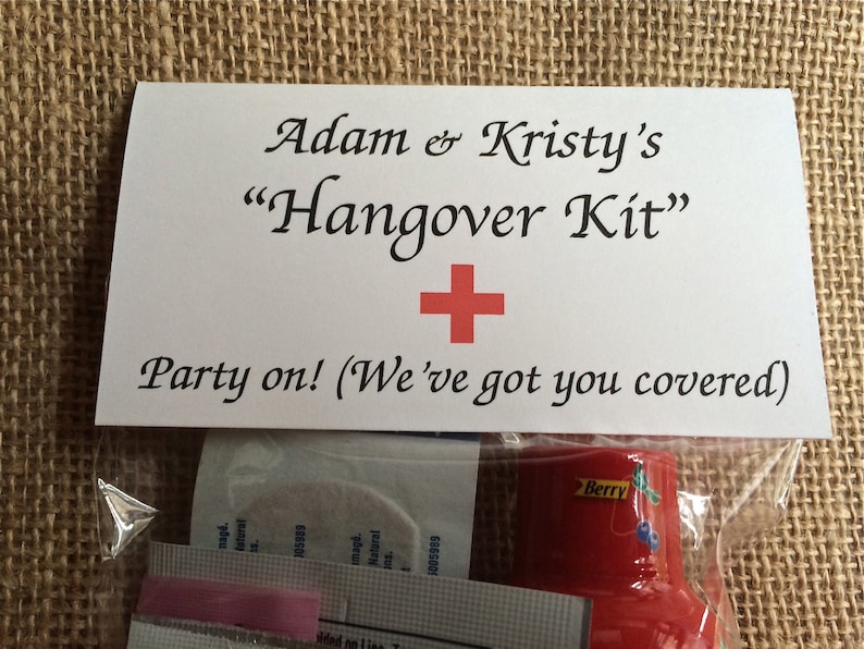 Hangover Kit Bag Toppers Hangover Kit Wedding Hangover Kit - Etsy