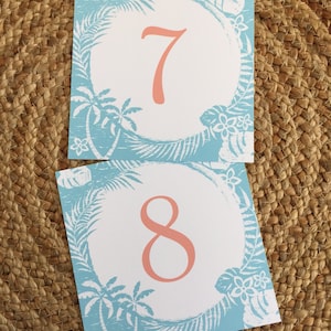 Tropical Palm Table Numbers, Beach Wedding, Bridal Shower - Etsy