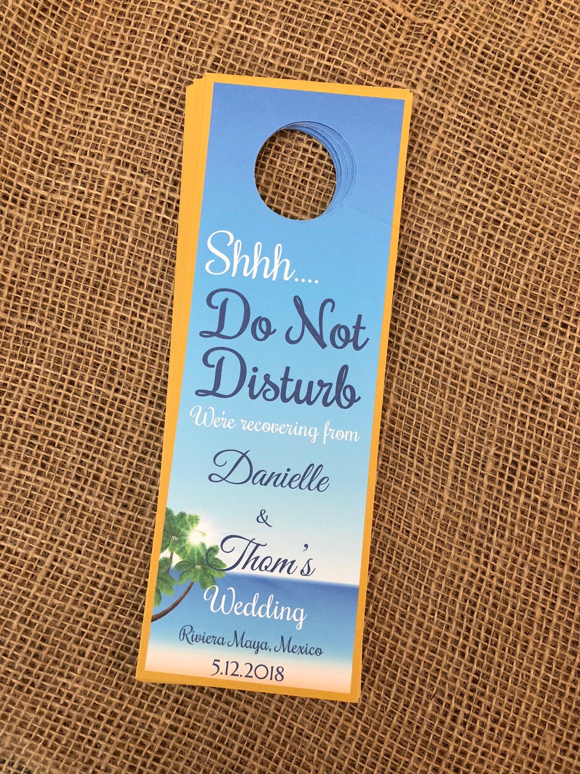 Wedding Door Hanger, Destination Wedding Door Hanger, Beach Wedding ...