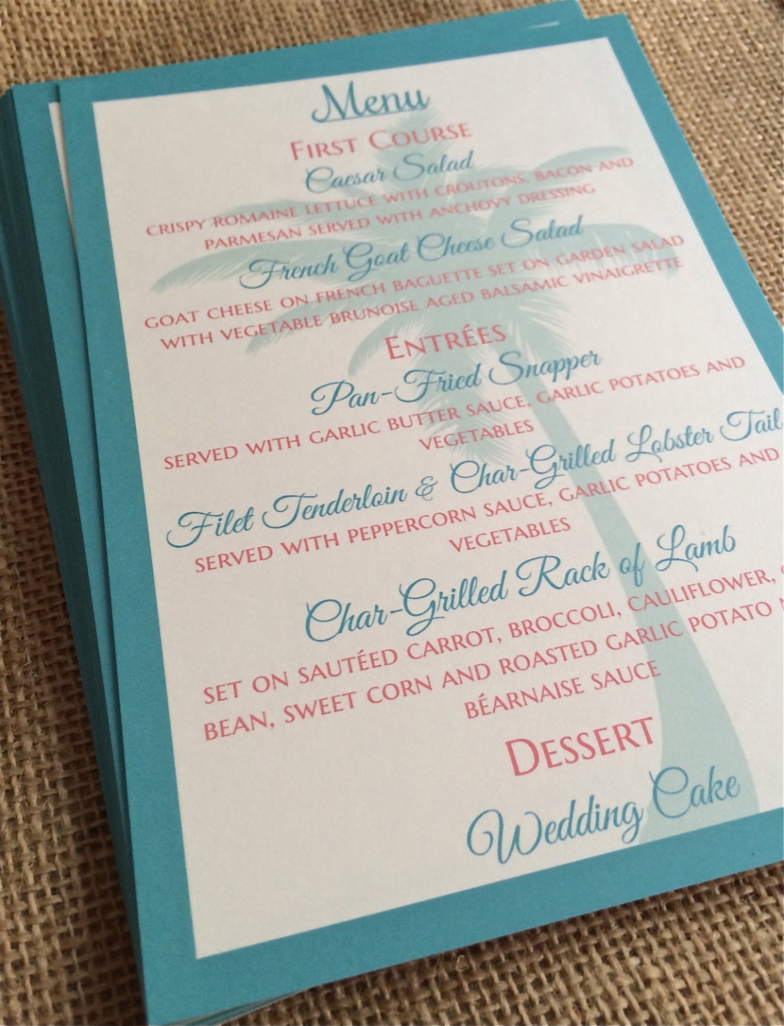 Destination Wedding Menu Printed Menus Wedding Menu Bridal - Etsy