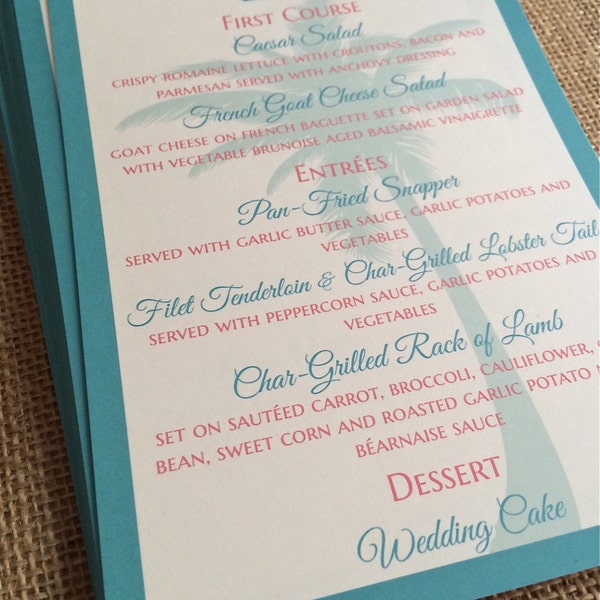 Beach Theme Menu - Etsy