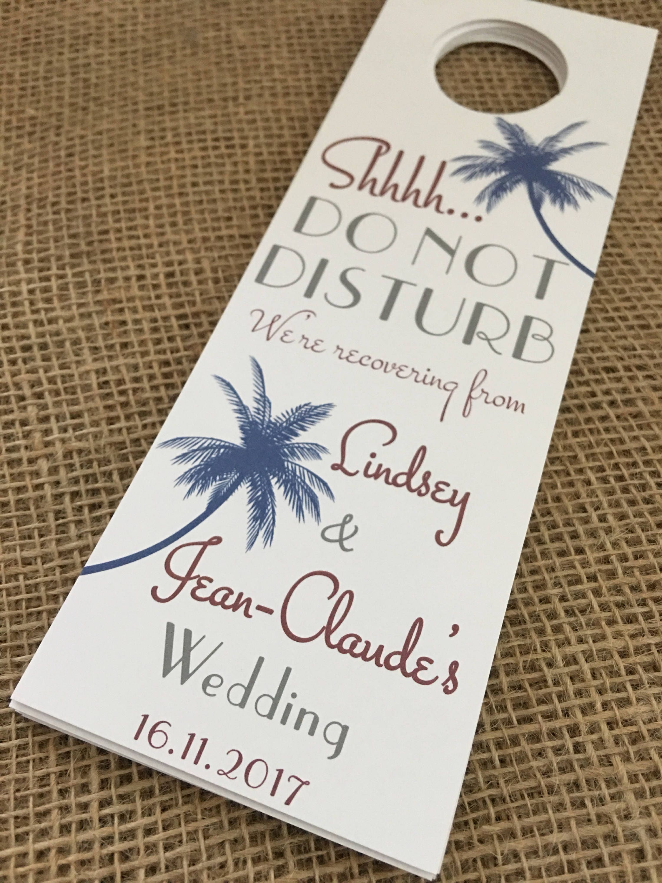 Wedding Door Hanger for Destination Wedding, Tropical Wedding Door ...