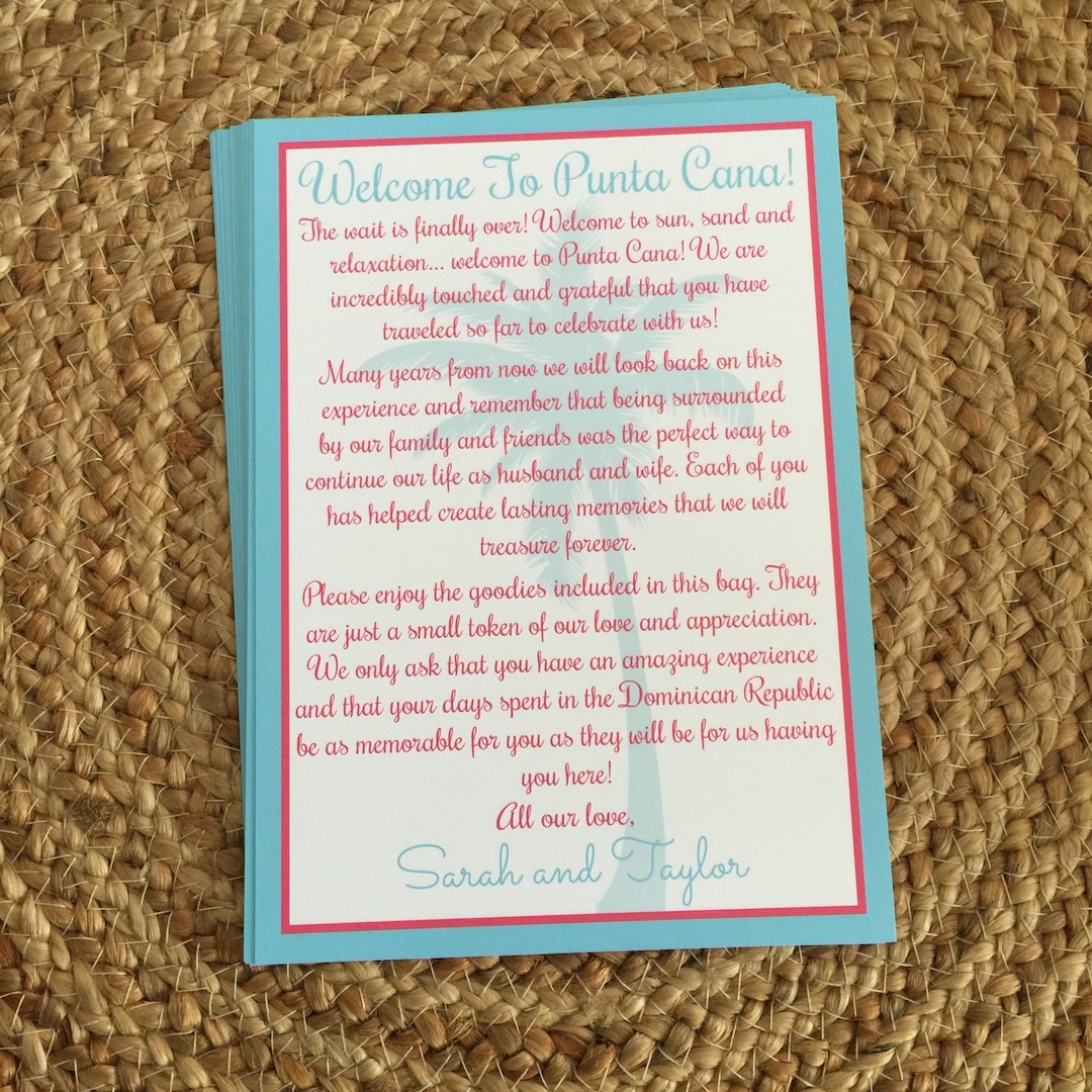 Beach Wedding Welcome Letter, Destination Wedding Welcome, Welcome ...