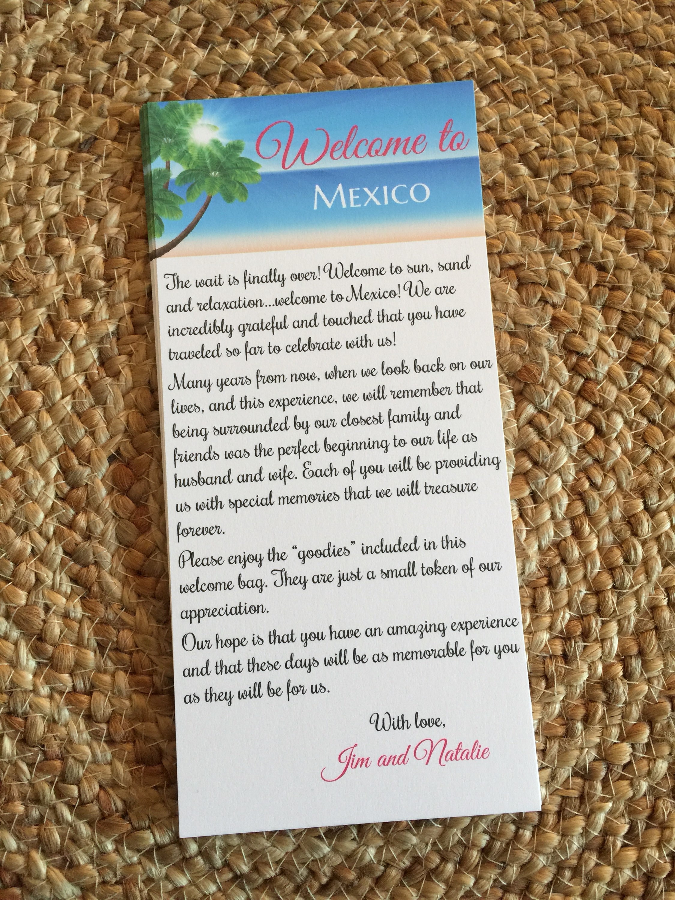 Destination Wedding Welcome Letter, Beach Wedding Welcome Letter ...