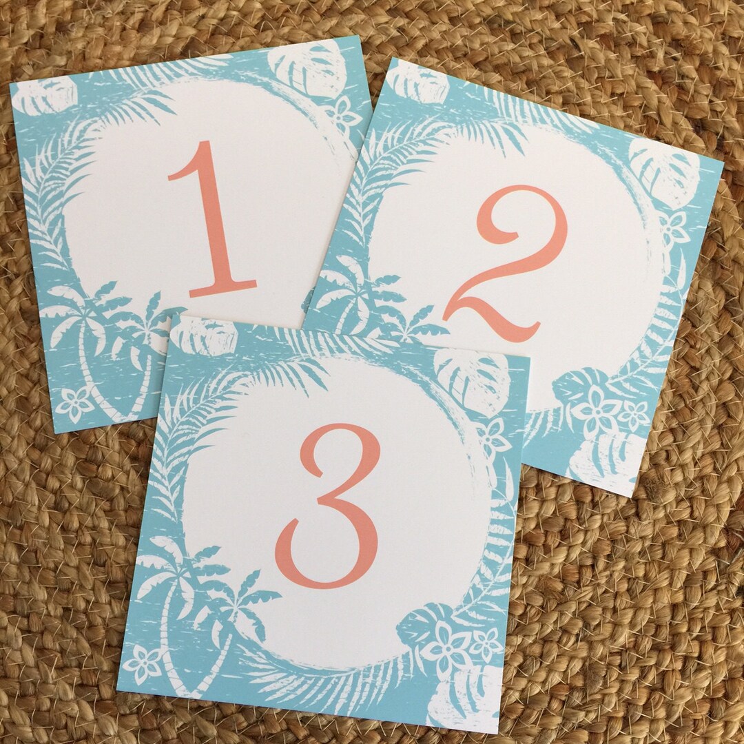 Beach Wedding Table Numbers, Wedding Table Numbers, Destination Wedding ...