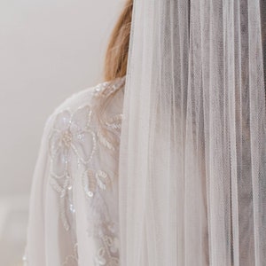 Softest Pure French Silk Tulle Veil: Single Tier, Raw Cut Edge | LOVE ...