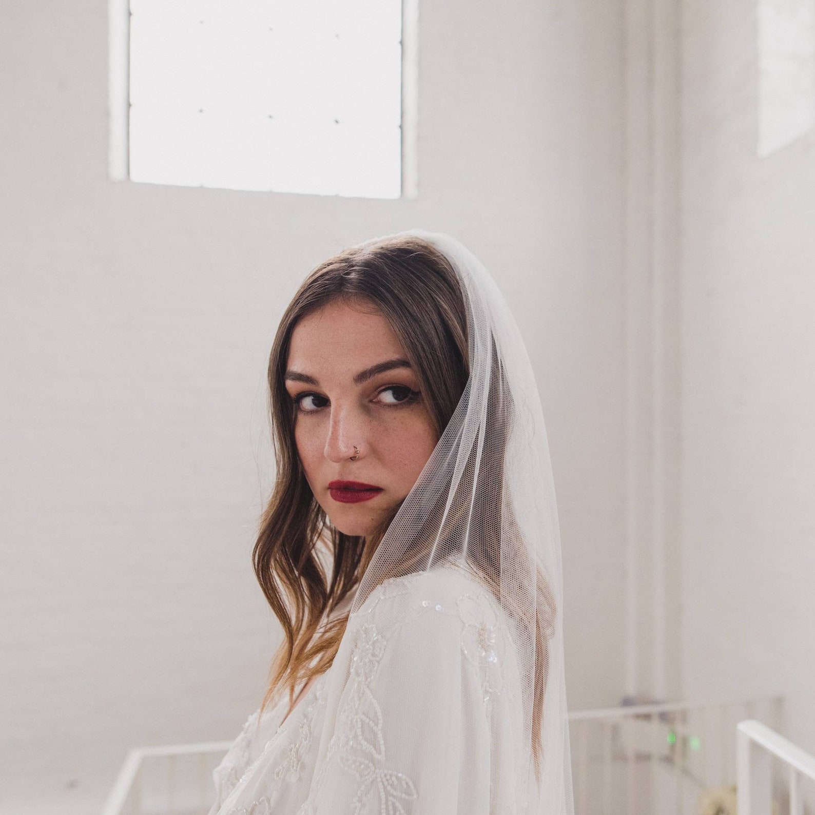 Fine English Tulle Wedding Veil: Single Tier, Raw Cut Edge | JOY - Etsy