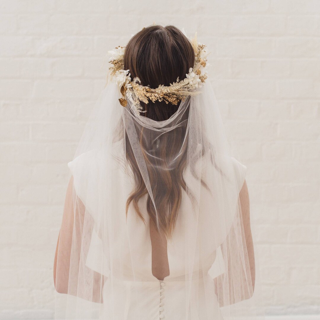 Draped Wedding Veil: Silky Soft English Tulle, Boho Bridal Veil ...