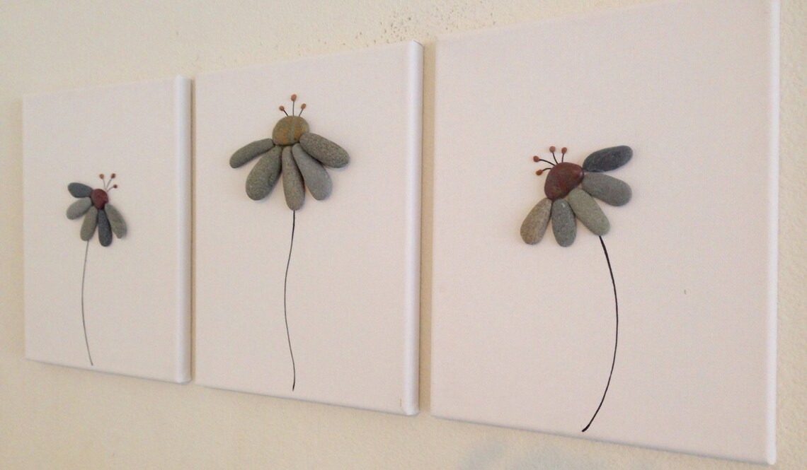 Pebble Art Wall Art Decor Beach Decor Home Decor Canvas - Etsy