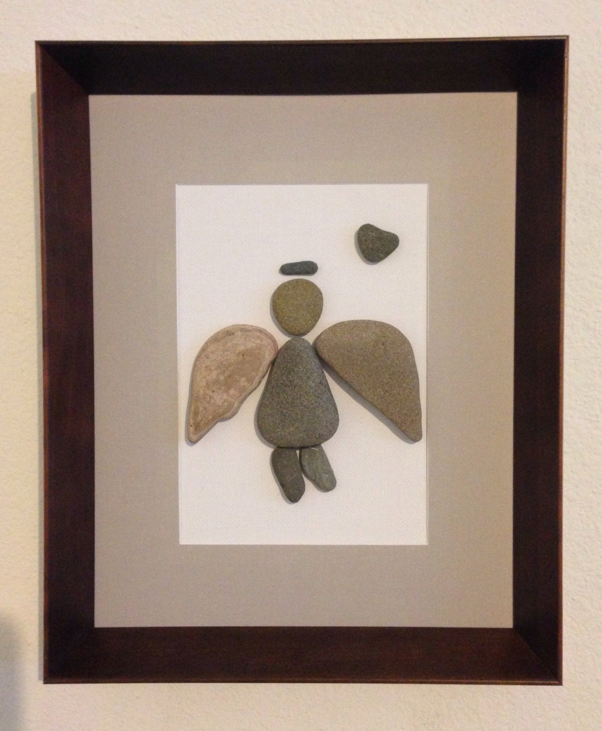 Pebble Art/ Canvas Art/ Multi Media Collage/ Beach Stones/ Guardian ...