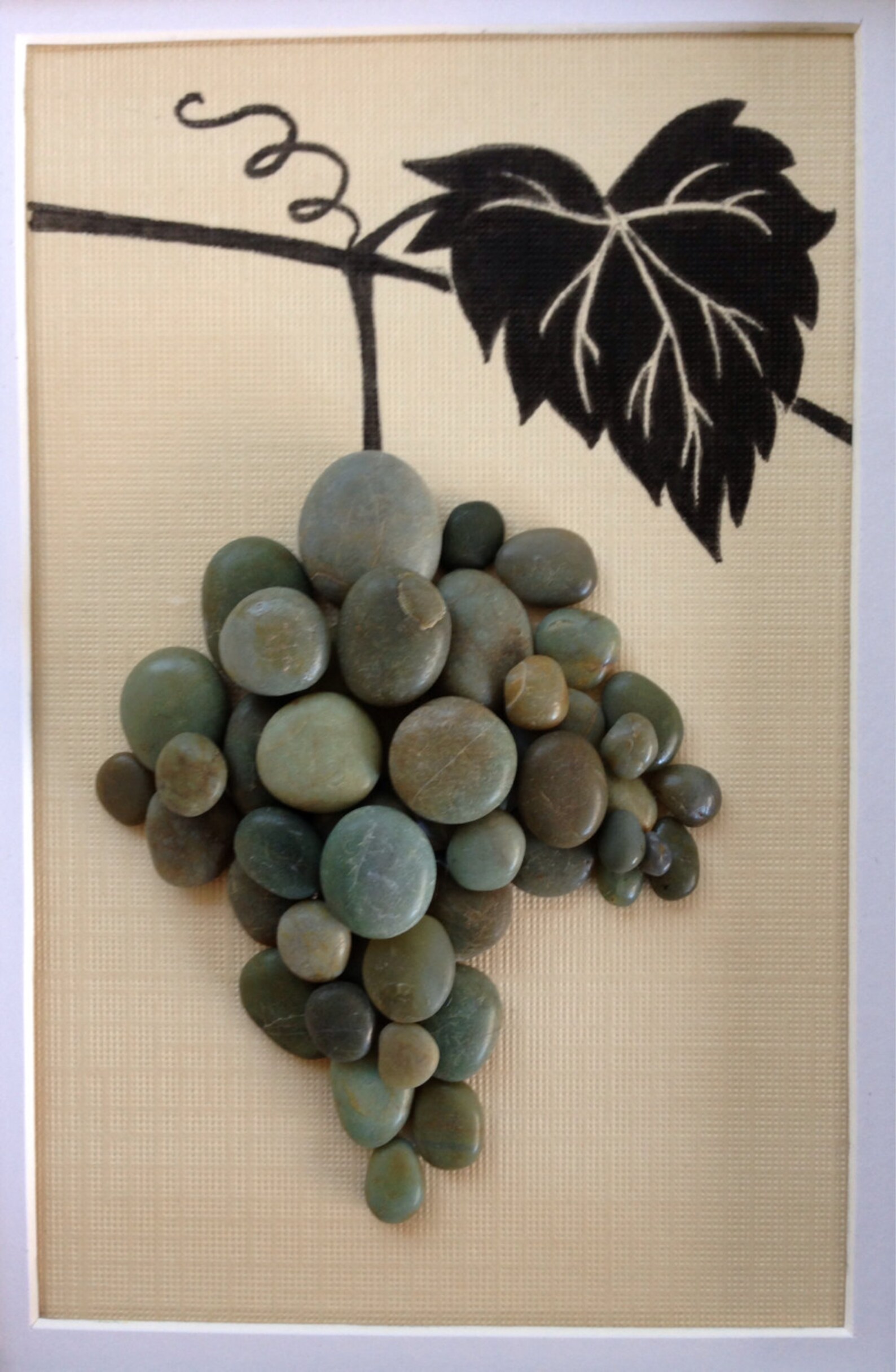 Pebble Art, Wine Grapes, Grapevine, Wine, Green, Wall Art Decor, Home ...