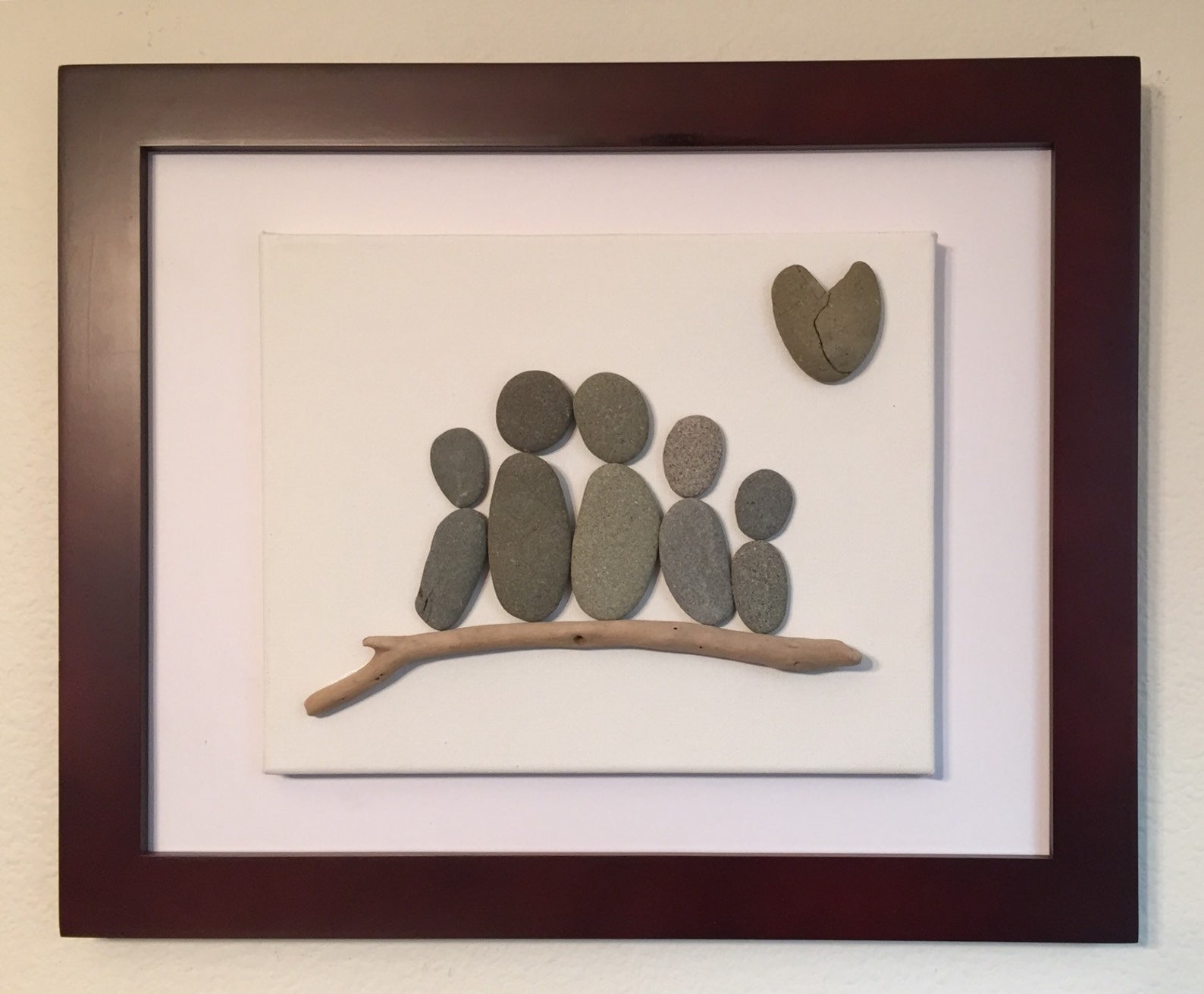 Pebble Art/ Family of Five/ Canvas /family Sculpture/ California Big ...
