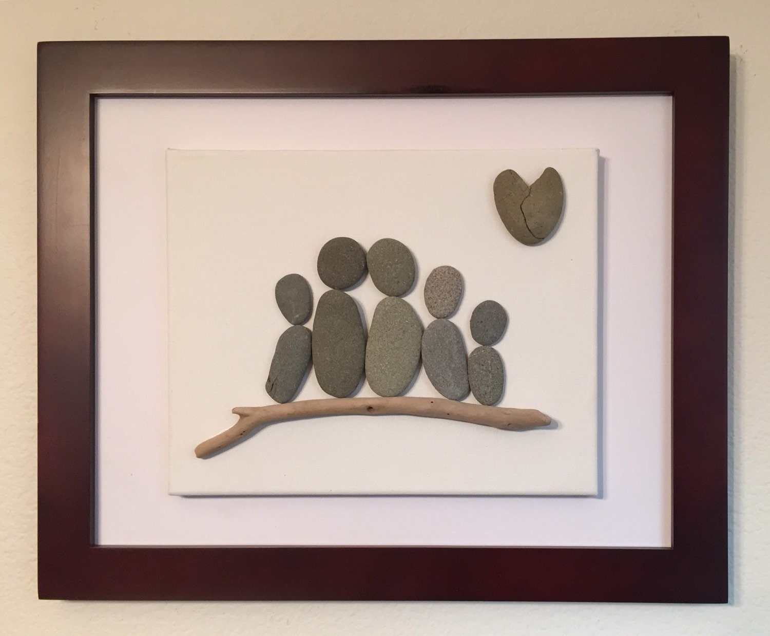 Pebble Art/ Family of Five/ Canvas /family Sculpture/ California Big ...