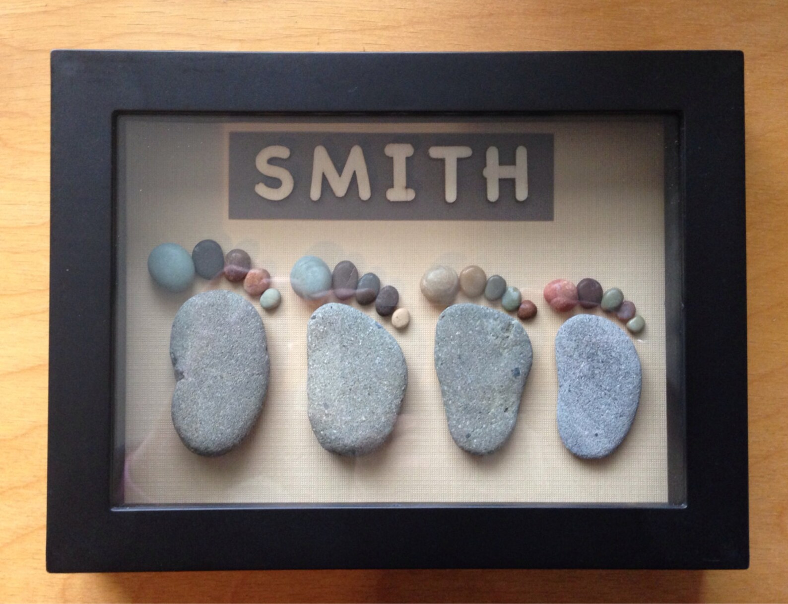 Pebble Art Personalized Family Representation Family Wall - Etsy