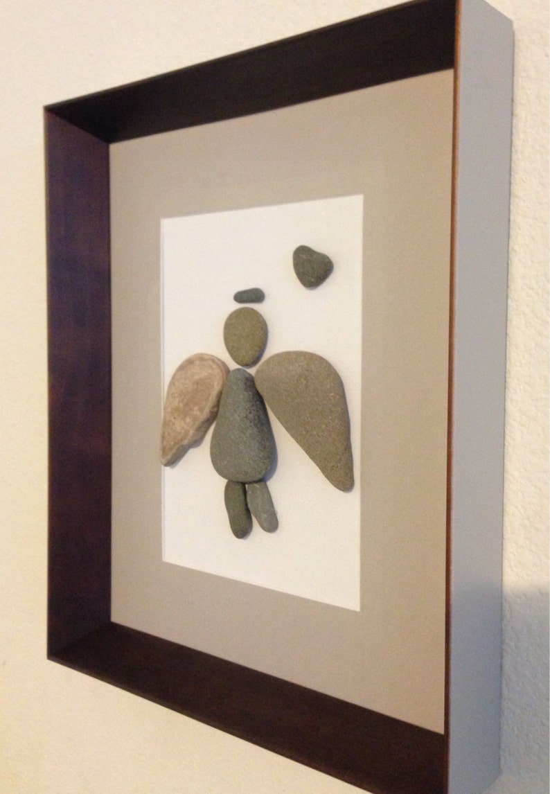 Pebble Art/ Canvas Art/ Multi Media Collage/ Beach Stones/ Guardian ...