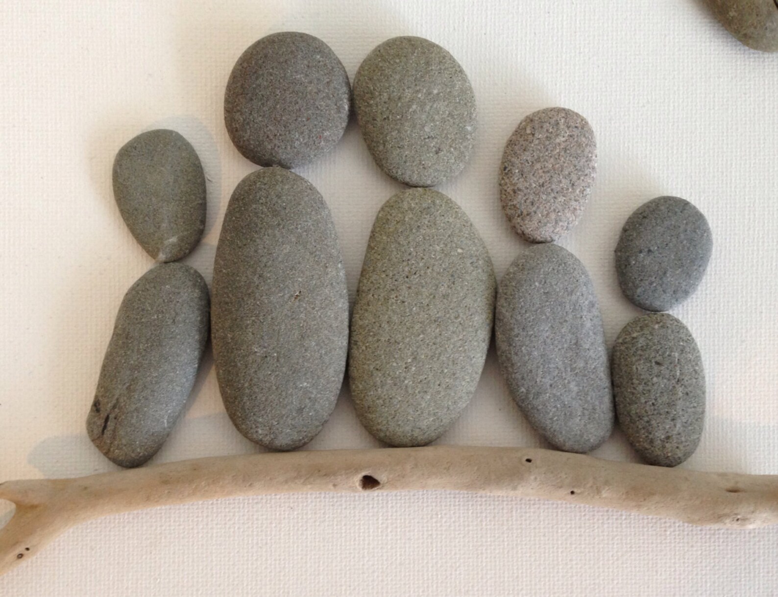 Pebble Art/ Family of Five/ Canvas /family Sculpture/ California Big ...