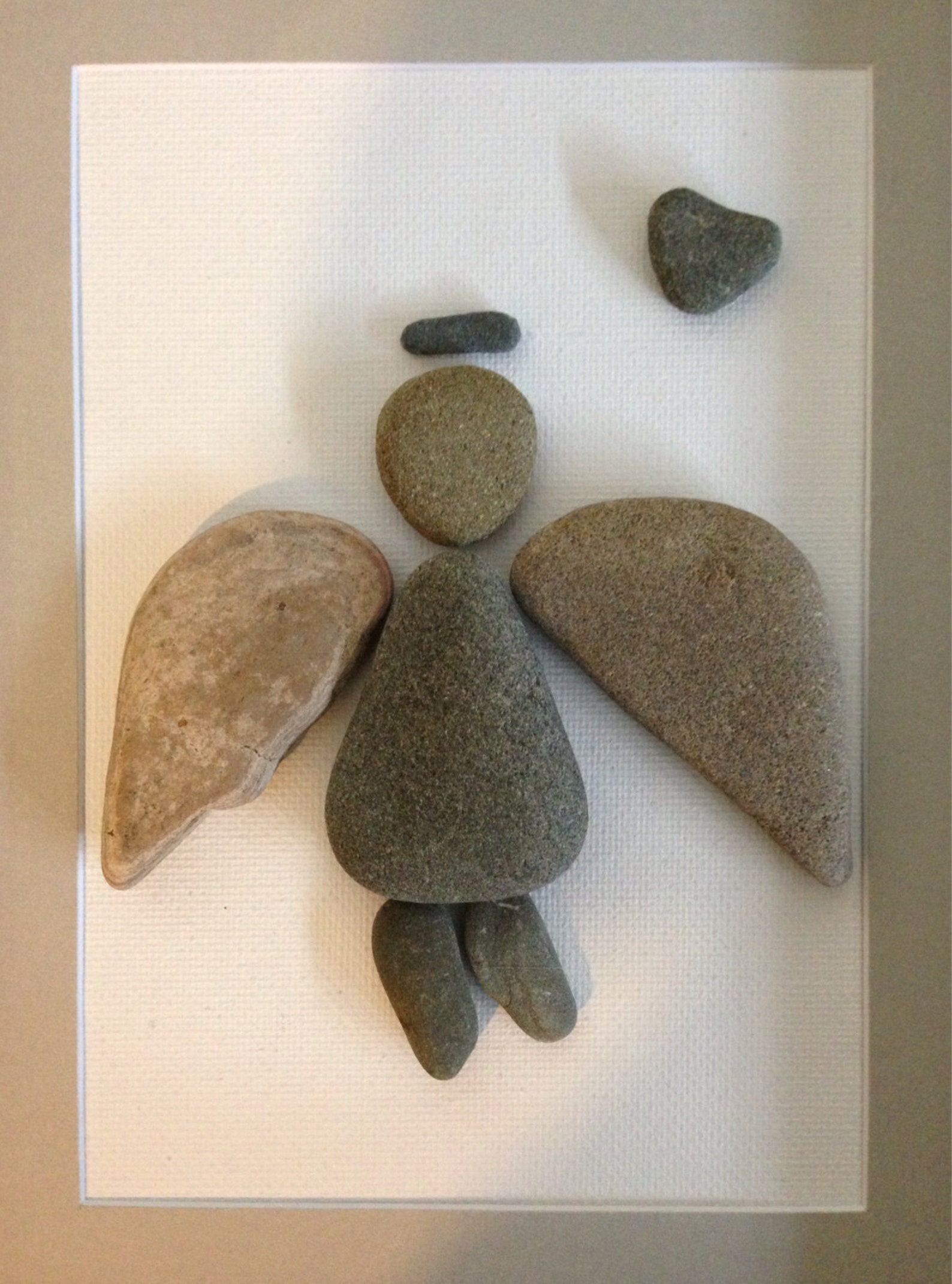 Pebble Art/ Canvas Art/ Multi Media Collage/ Beach Stones/ Guardian ...