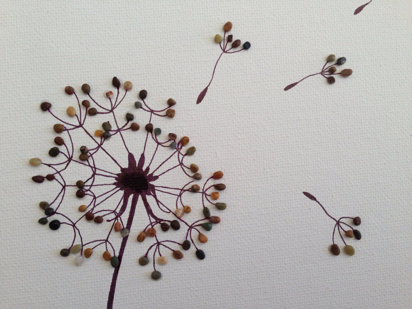 Pebble Art/ Beach Stone Art/ Canvas Art/ Pen Drawing/ Collage ...