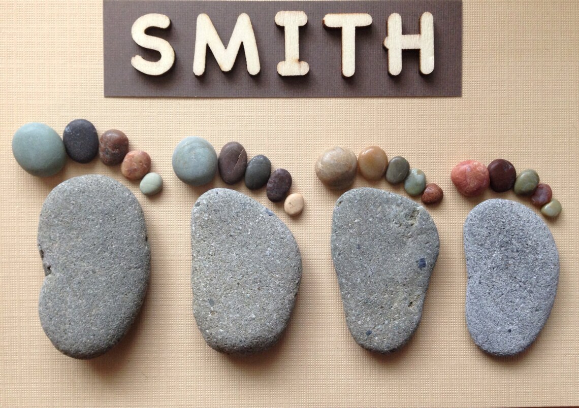 Pebble Art Personalized Family Representation Family Wall - Etsy