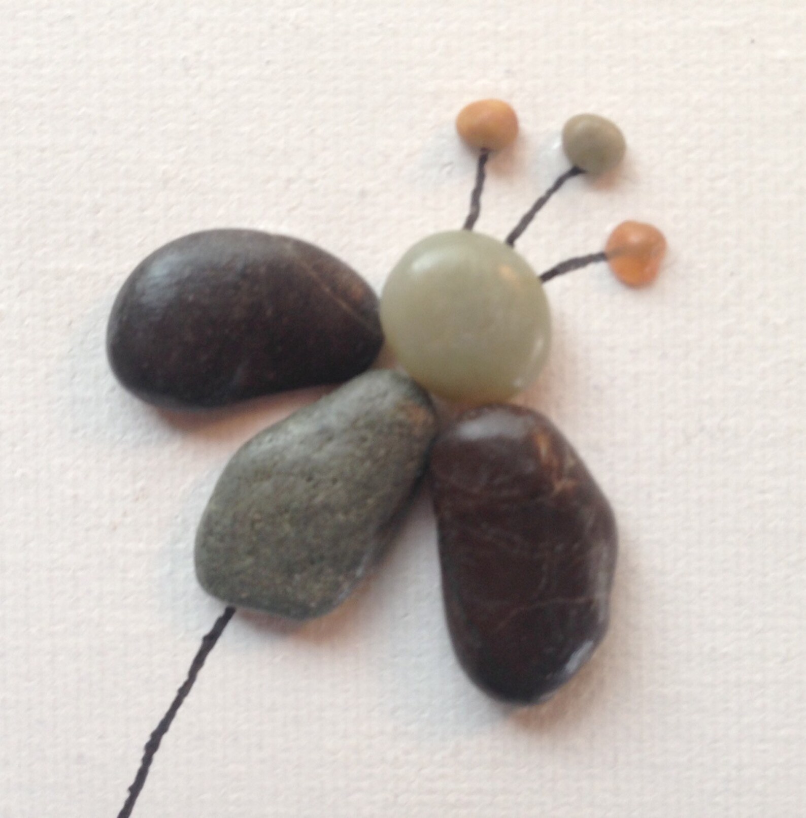 Pebble Art/ Flowers/ Canvas Art/ Beach Decor/ Home Decor/ Pen Drawing ...