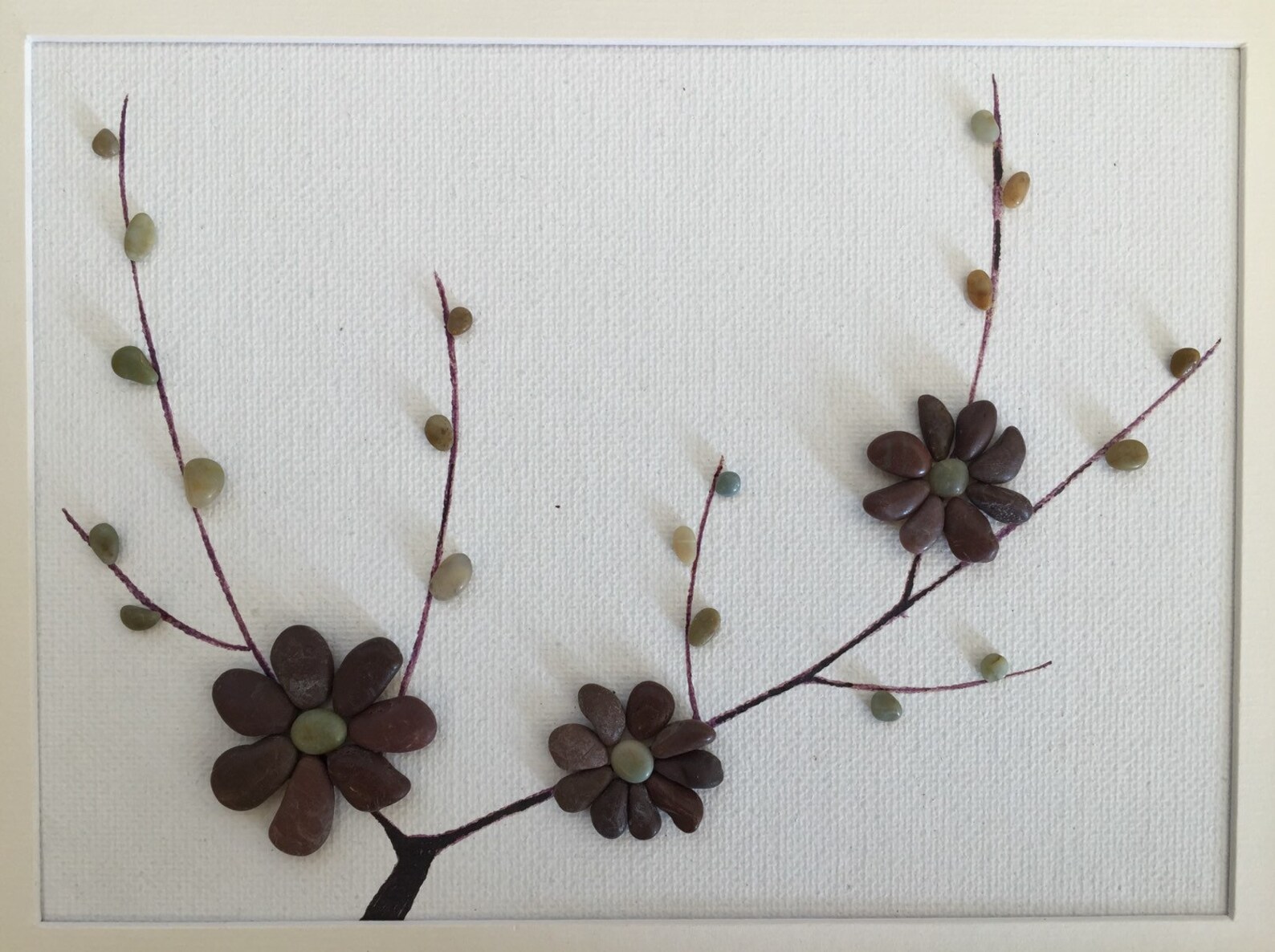 Pebble Art/ Home Decor/ Beach Decor/ Canvas Art/ Framed Art/ Tree ...