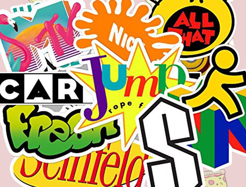 90 s Logos 90s Sticker Set 90 s Water Bottle Etsy