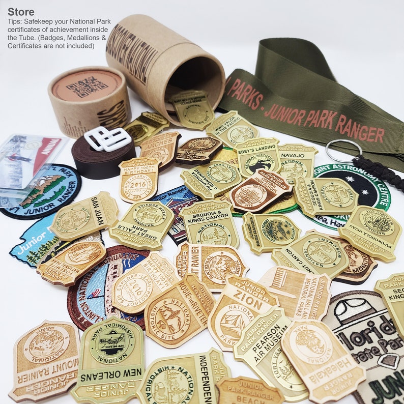 National Park Junior Ranger Scouts Badges Display Lanyard / Enamel Pin ...