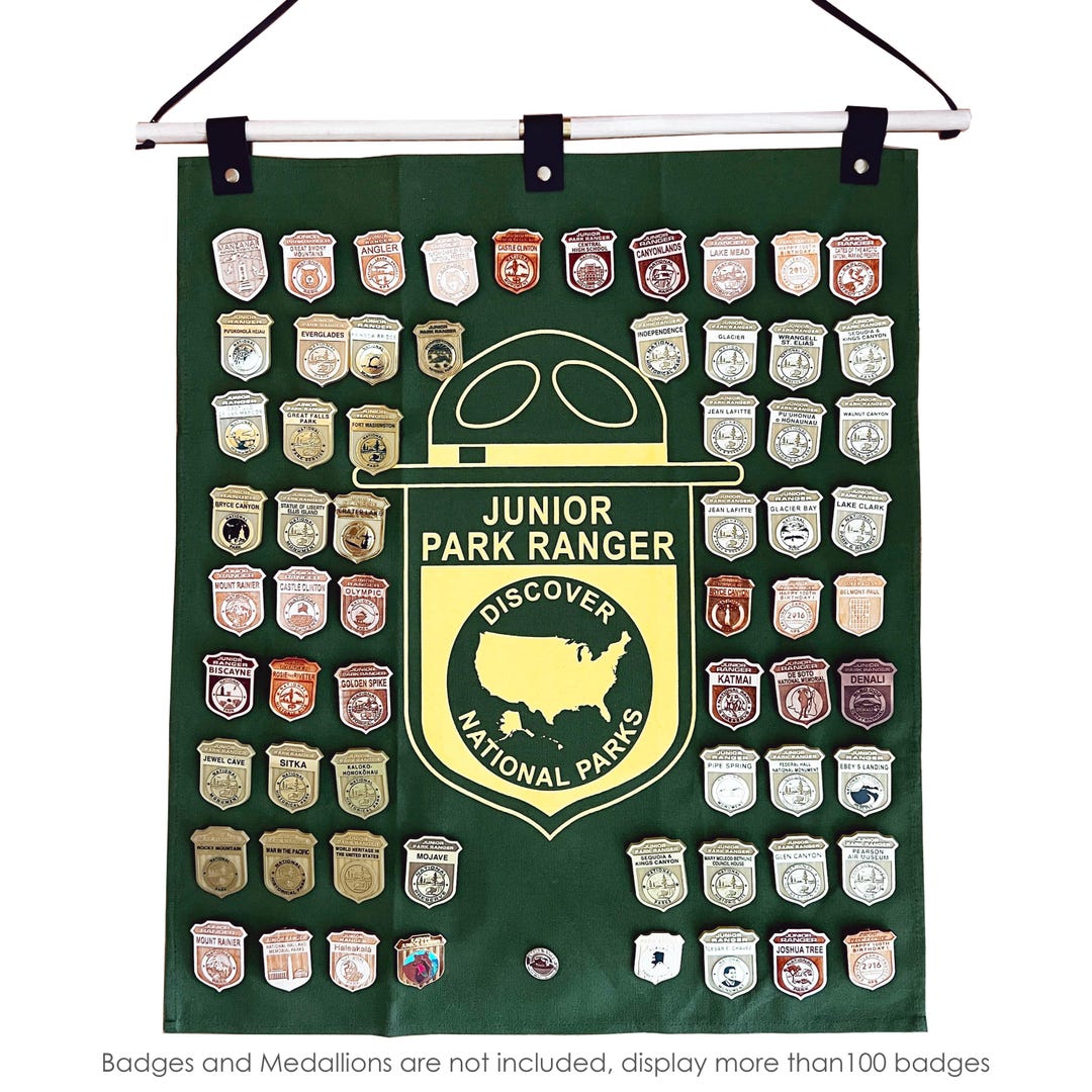 Junior Ranger Scout Badges Display BANNER Plus / Enamel Pin & Patch ...