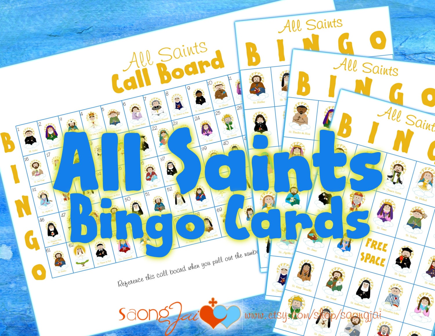 All Saints Bingo Cards PDF - Etsy