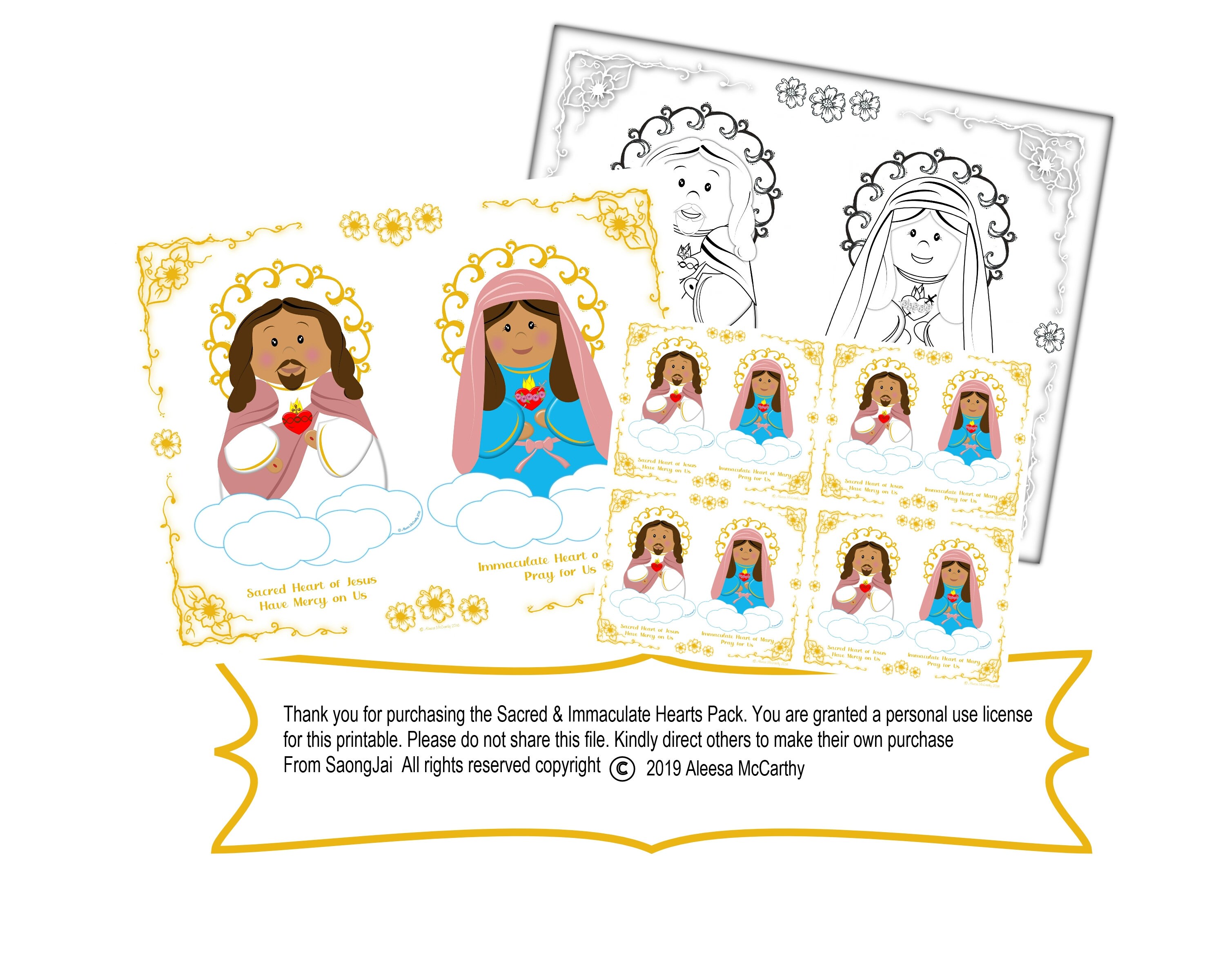 Sacred & Immaculate Heart Printable PDF - Etsy