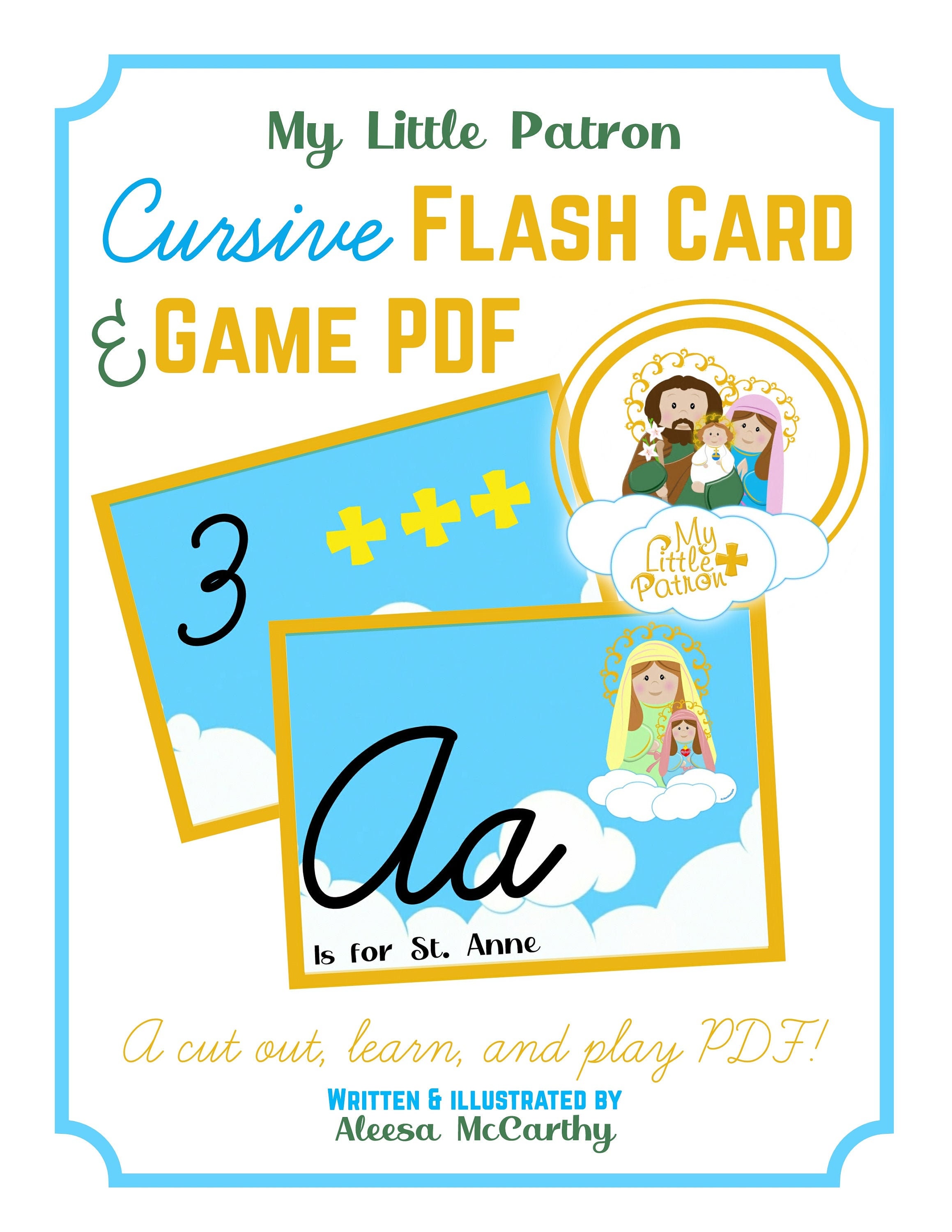 My Little Patron Cursive Flash Card and Game PDF - Etsy