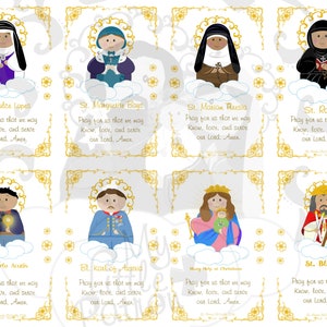 Set 3 Cute Saint Holy Cards Printable PDF - Etsy