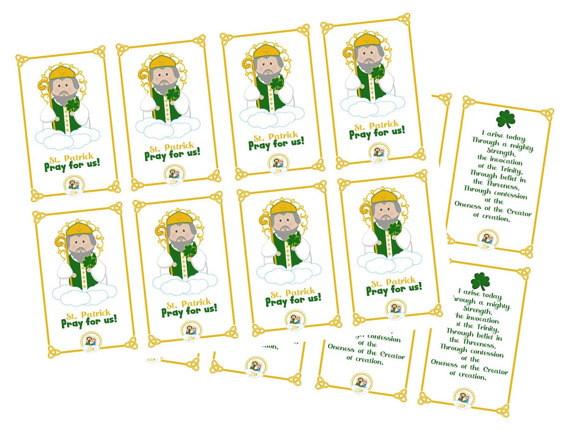 St. Patrick Holy Cards and Coloring Pages PDF - Etsy