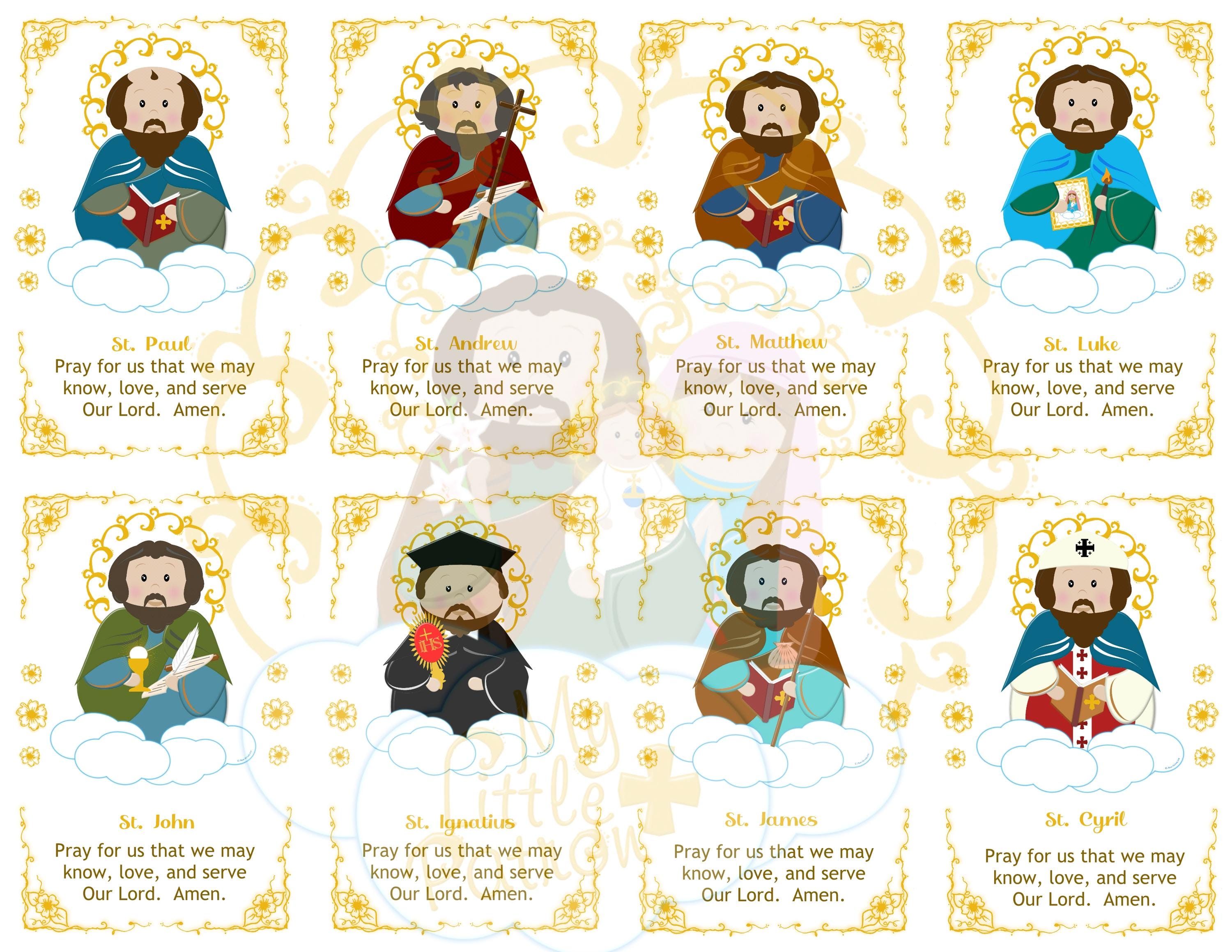 Cute Saint Holy Cards Printable PDF - Etsy