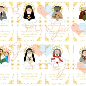 Cute Saint Holy Cards Printable PDF - Etsy