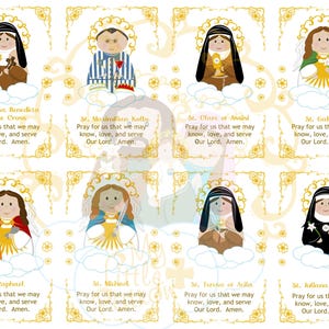 Cute Saint Holy Cards Printable PDF - Etsy