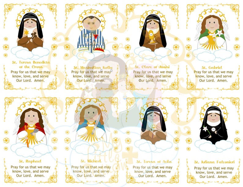 Cute Saint Holy Cards Printable PDF - Etsy