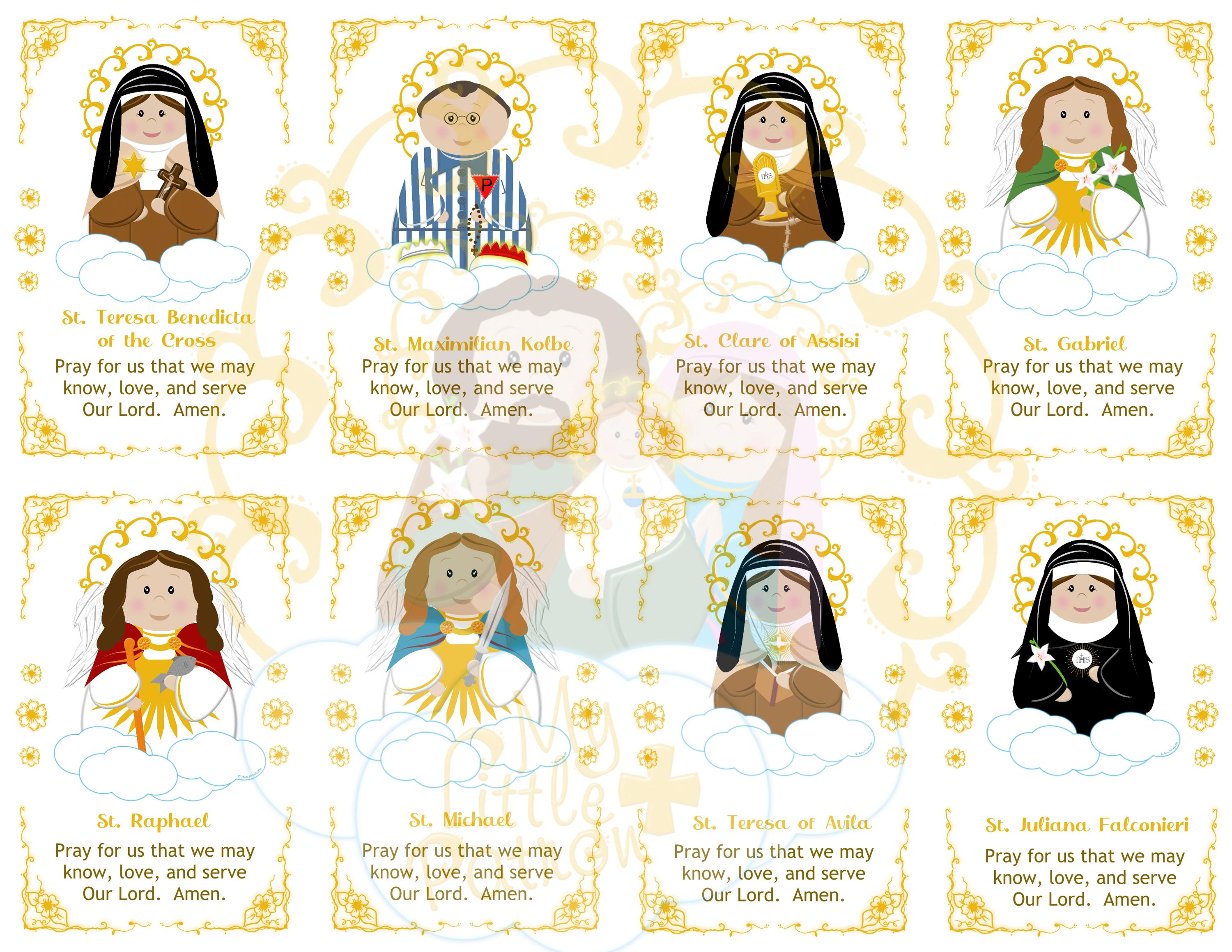 Cute Saint Holy Cards Printable PDF - Etsy