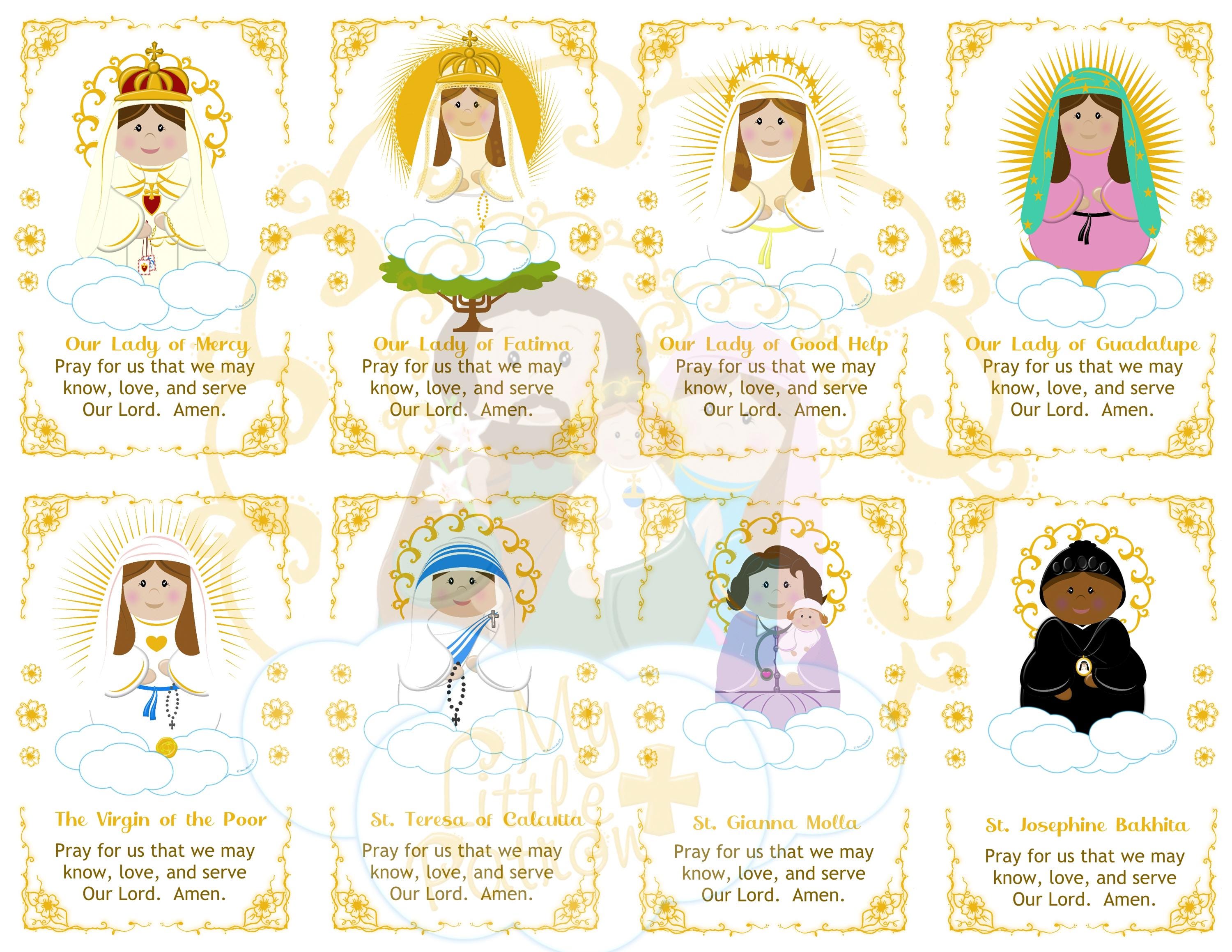 Cute Saint Holy Cards Printable PDF - Etsy