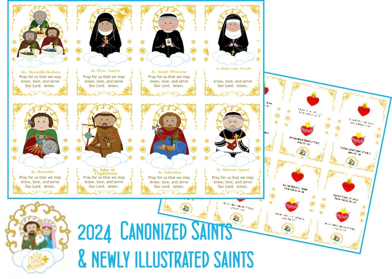 2024 New Saints Holy Cards Printable PDF - Etsy