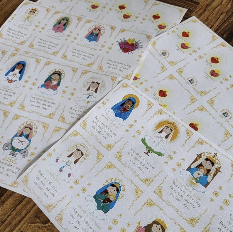 Printable Marian Holy Cards PDF - Etsy