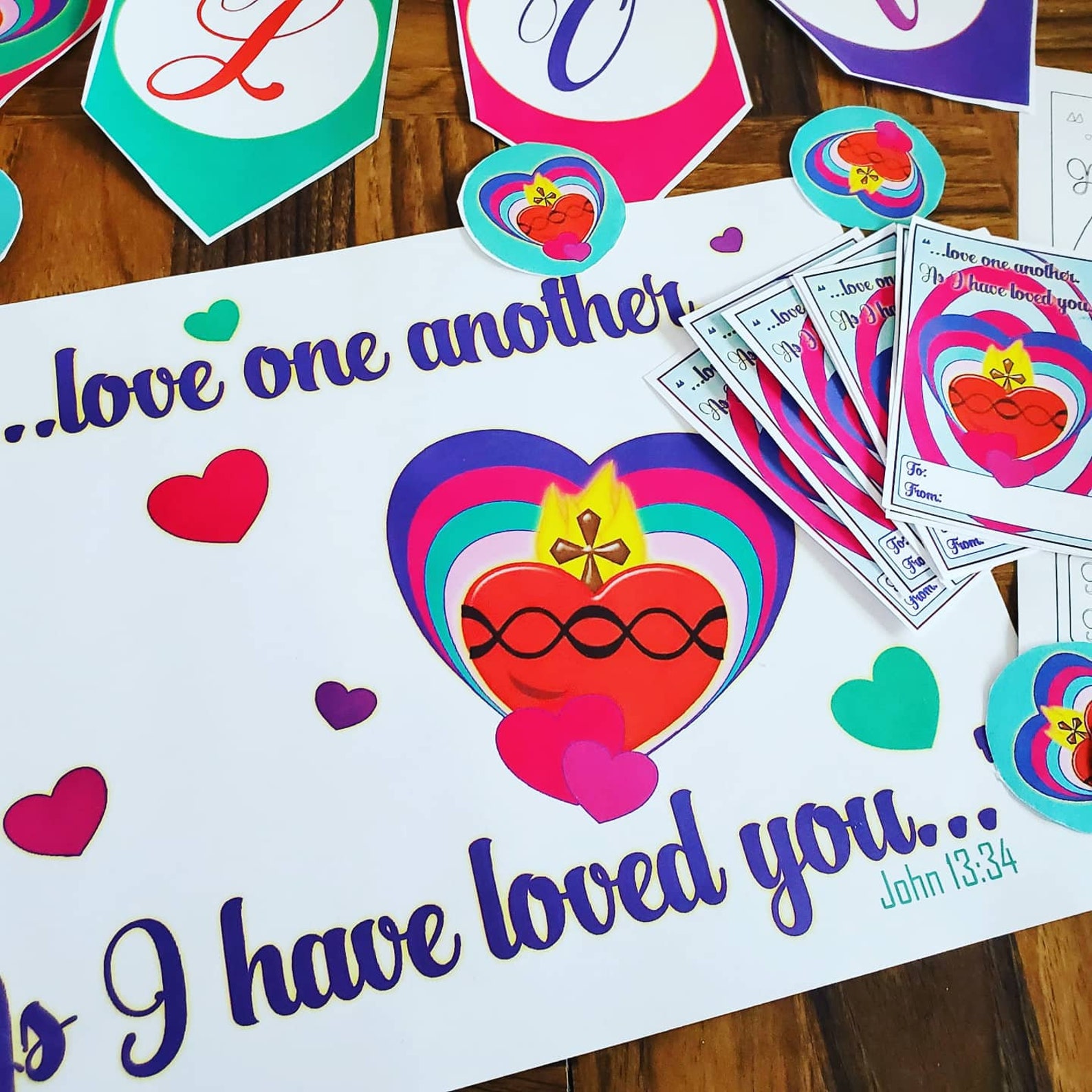 Sacred Heart Valentine Party Pack Printable PDF - Etsy