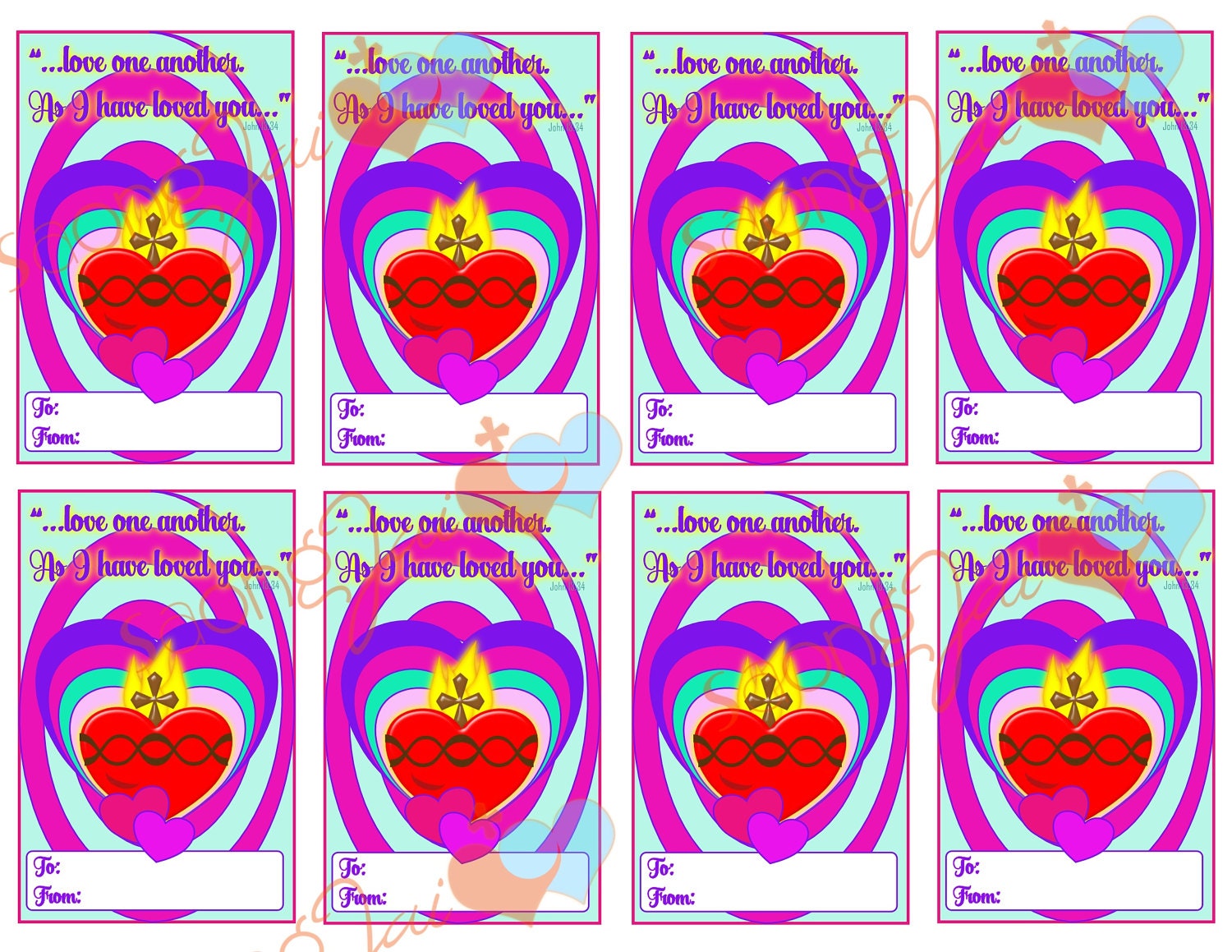 Sacred Heart Valentine Party Pack Printable PDF - Etsy