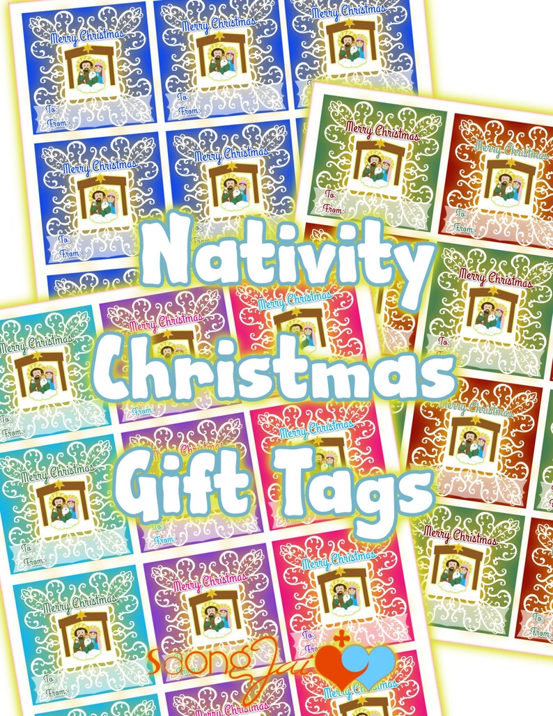 Nativity Christmas Gift Tags Printable PDF - Etsy