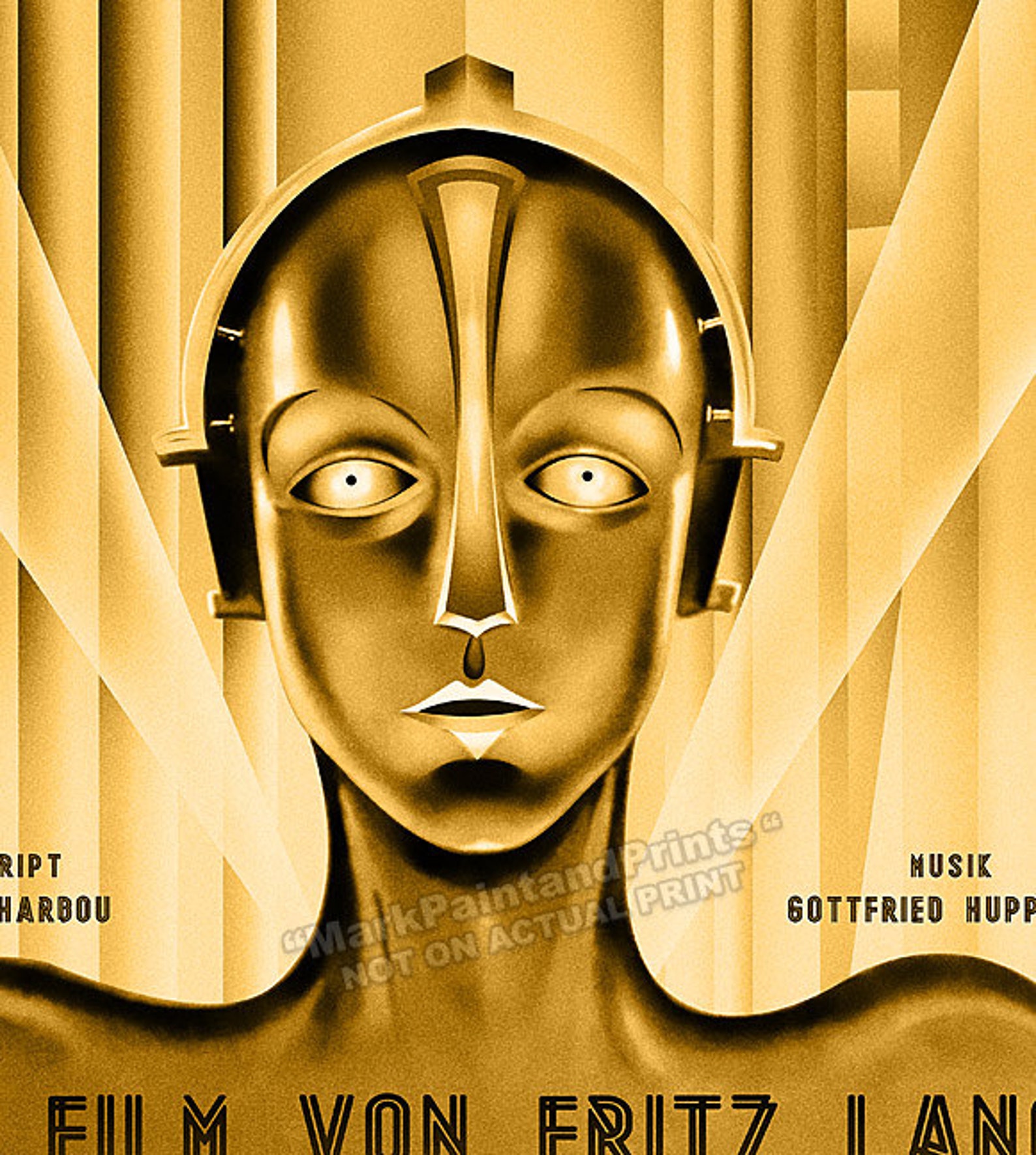 Metropolis "gold" - Fritz Lang (1927) Giclee Print 18"x40" - Free ...