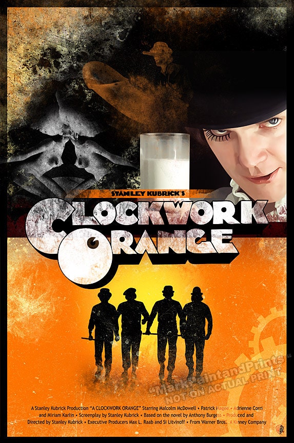 A Clockwork Orange (stanley Kubrick) Giclee Movie Poster Print 24"x36 ...